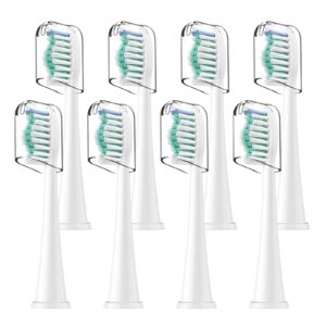 toothbrush heads for philips sonicare replacement brush heads with protective cover soft dupont bristles electric toothbrush replacement heads for oral health, 8 pack