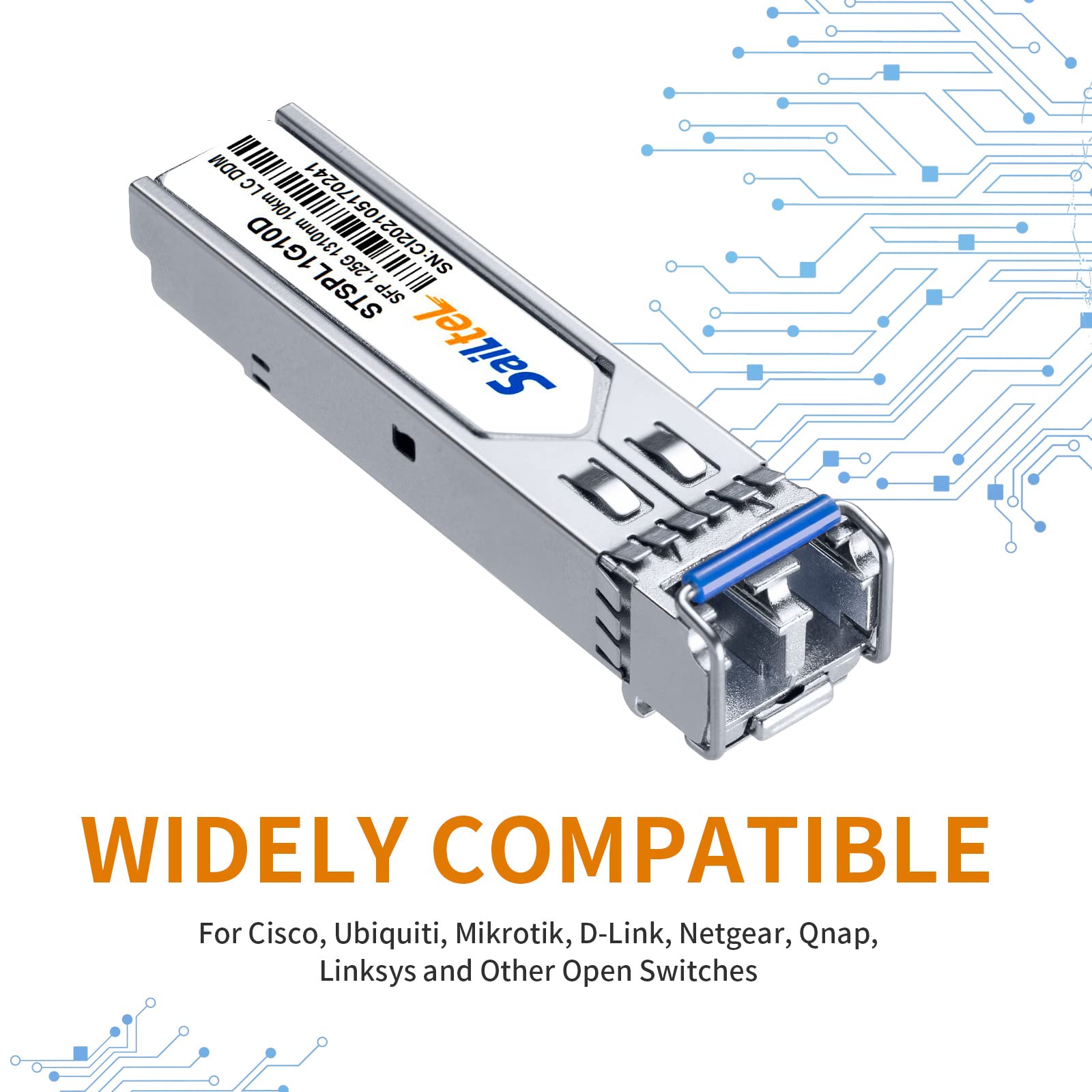 1.25 Gigabit Single Mode LC Duplex Transceiver,1000Base-LX Dual Fiber SFP Module,1310nm SMF, up to 10 km,DDM，Compatible with Cisco, Ubiquiti, Mikrotik,Netgear, Dlink and More (1000M, x2)