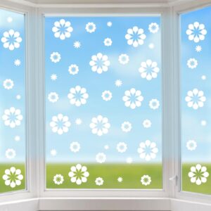 200pcs daisy wall decals peel and stick white daisy stickers flower wall stickers daisy flower wallpaper window clings polka dots art murals wall decal for kids baby girls bedroom living room decor