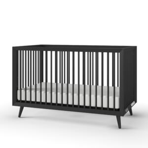 child craft cranbrook 4-in-1 convertible crib, baby crib converts to day bed, toddler bed and full size bed, 3 adjustable mattress positions, non-toxic, baby safe finish (ebony)