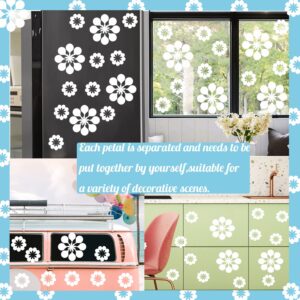 200Pcs Daisy Wall Decals Peel and Stick White Daisy Stickers Flower Wall Stickers Daisy Flower Wallpaper Window Clings Polka Dots Art Murals Wall Decal for Kids Baby Girls Bedroom Living Room Decor