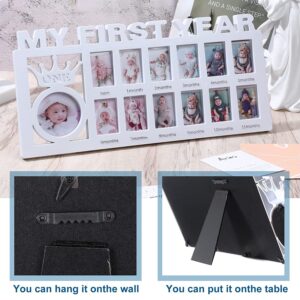 Picture Frames,Baby My First Year Photos Frame Photo Moments Keepsake Picture Frame Girls Boys Multi Photo Impression Kit Newborn Baby Infant Shower Frame Birthday Xmas Memories Christening Gifts