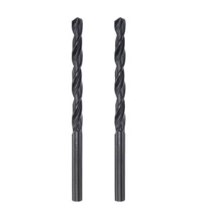 uxcell 6542 high speed steel straight shank twist jobber drill bit, fully ground black oxide drill bits 4.9mm drill diameter 85mm total length 2 pcs