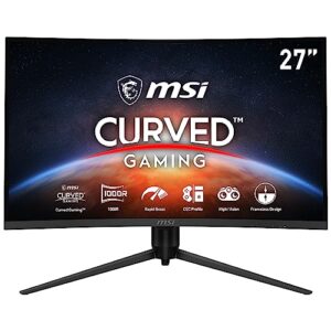 msi g271cp, 27" gaming monitor, 1920 x 1080 (fhd), va, 165hz, freesync premium, hdmi, displayport, tilt, swivel, height adjustable,pivot,black