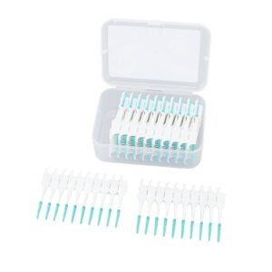 mumusuki 200pcs portable interdental toothpicks interdental brush soft silicone head floss toothpick brush with case for oral care(mint green)