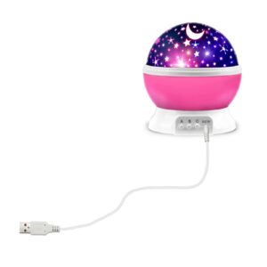 PDEEY Moon Lamp Charger for Kids Star Project Night Light, USB to DC Charging Cord 4.5 ft