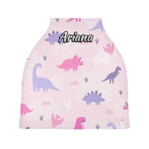 Custom Dinosaurs Stretchy Baby Car Seat Canopy Presonalized Infant Stroller Cover Multi Use Carseat Cover Customized Nursing Cover for Baby Boy and Girl