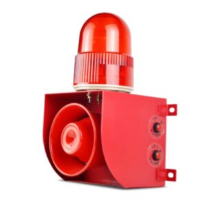 y dians s alarm siren waterproof volume tone adjustable 120db loud horn 25w outdoor security button siren with led strobe light sla-01h ac110v-120volts