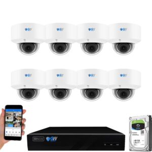 gw security 16 channel 12mp nvr 8mp 4k ip poe security camera system with 8 4k 2.7-13.5mm 5x motorized zoom 24/7 day night vision waterproof microphone ai dome camera, intelligence ai smart functions