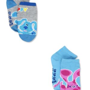 Nickelodeon Blueâ€™s Clues & You Boyâ€™s Toddler 6 Pack Quarter Gripper Socks (Small (4-6), Grey)