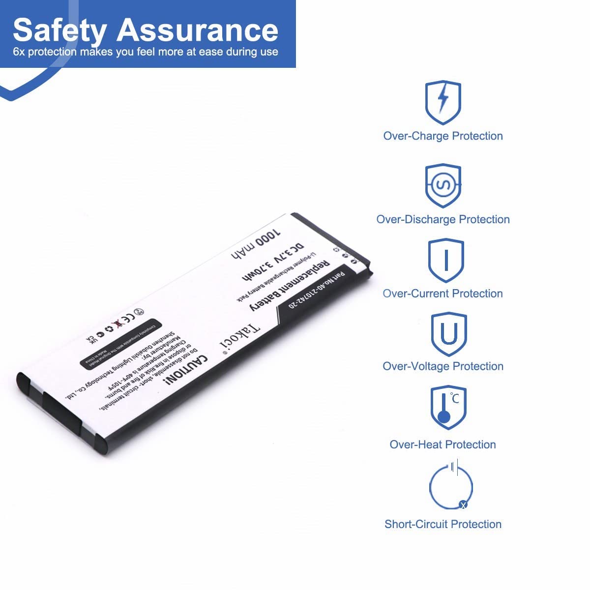 Youejoeq ATB-1800-SY5530, ATB-900-SY5531, 40-210742-20 Replacement Battery for RTI T2i T2X T3X T1 T2+ T2B T2C T2Cs T3 Remote Control Transmitter 1000mAh