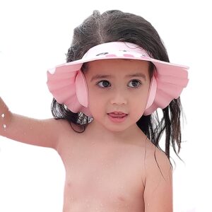 Baby Shower Cap Shampoo Shield Kids Bath Visor Protect Eyes Ears Face Adjustable Bath Shower Protector Hair Wash Shield Earmuff Waterproof Bath Cap for Kids