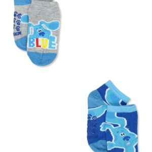 Nickelodeon Blueâ€™s Clues & You Boyâ€™s Toddler 6 Pack Quarter Gripper Socks (Small (4-6), Grey)