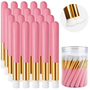 cl camillash lash shampoo brushes, 20 pieces pink, soft facial cleaning brush for eye bath wash kit, salon use, wooden handle, individual packaged, storage container