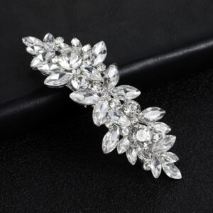 e emzhole hair barrettes crystal hairpin for women and girls flower design rhinestone hair clips bridal bridesmaid hair accessories (01) (01)