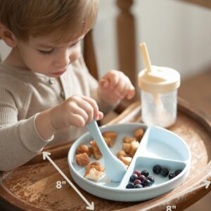 Ullabelle Lilac 4-Piece Suction Toddler Plates & Bowls Set - BPA Free, Microwave & Dishwasher Safe, 100% Food Grade Silicone