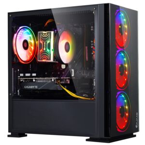 HAJAAN Breeze Gaming Desktop Tower Computer PC - AMD Ryzen 7 5700G 8-Core Processor 3.80 GHz with Radeon Graphics, 16GB DDR4 RAM, 512GB SSD, Wi-Fi Ready, Gaming Headset, Windows 11 Pro