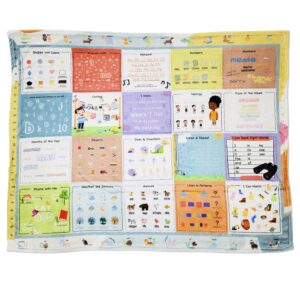 birdy boutique - learning blanket® - kindergarten readiness - cozy soft minky - great for early readers, homeschoolers, prek, kindergarten - 50" x 60"