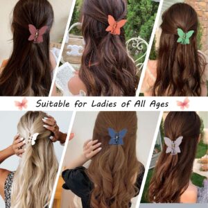 12 Pcs Cute Butterfly Claw Hair Clips 2.6 Inch Non Slip Matte Jaw 12 Colors Strong Hold Butterfly Hair Clamps for Women Girls Thick Thin Hair