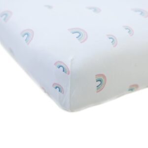 ecolino fitted crib sheet, 100% organic cotton baby crib sheets for boys and girls. fits standard crib and toddler mattresses, soft and breathable in rainbow