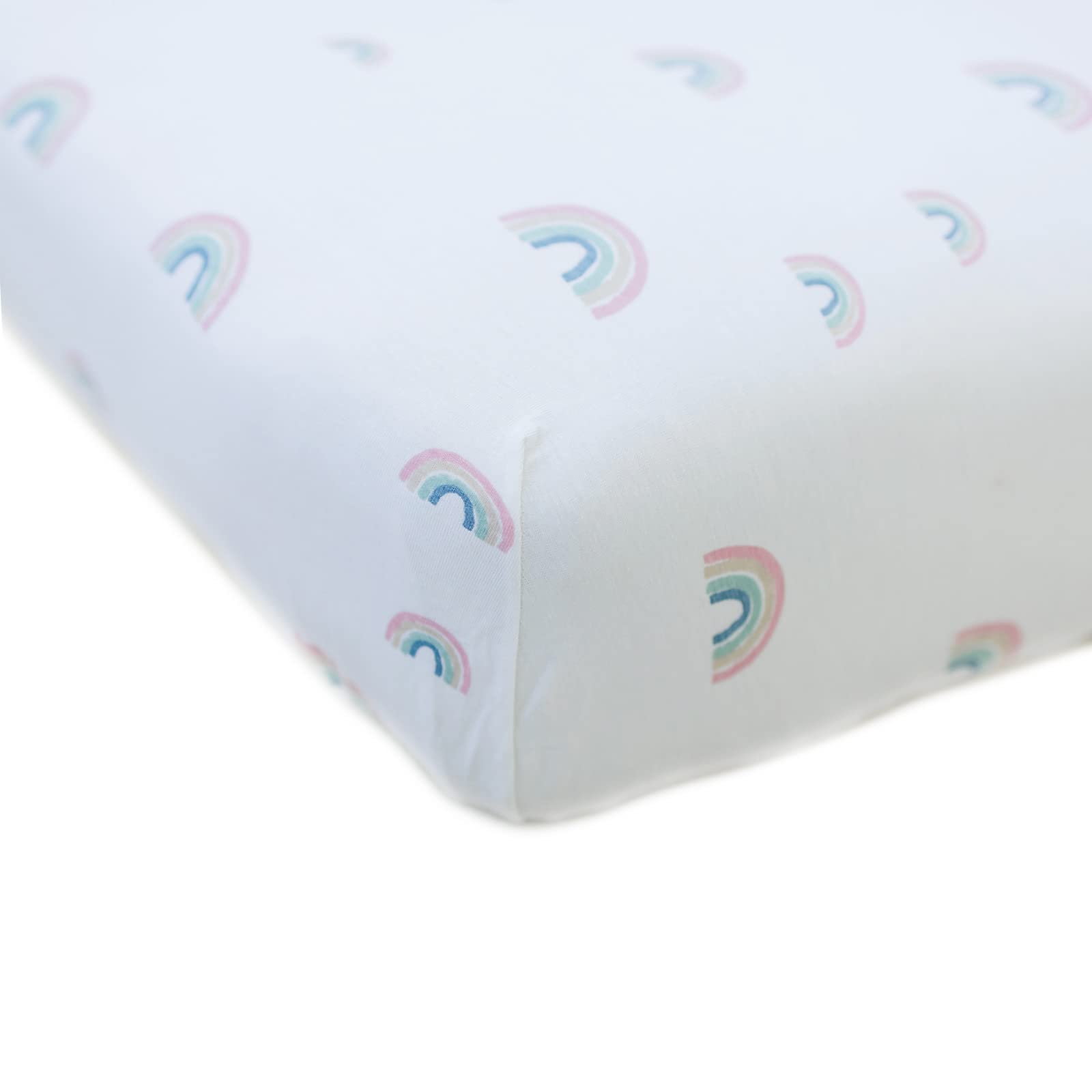 Ecolino Fitted Crib Sheet, 100% Organic Cotton Baby Crib Sheets for Boys and Girls. Fits Standard Crib and Toddler Mattresses, Soft and Breathable in Rainbow