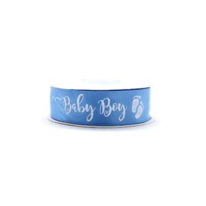 baby boy blue satin ribbon for decoration, width 19 mm, ideal for newborn, baby shower, birthday (baby boy) …