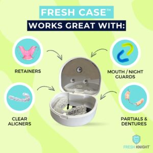 FRESH KNIGHT UV Retainer Case | UVC Retainer Cleaner, Disinfects Cleans and Removes Odors, Mouth Guard Case, compatible for Invisalign Case, Retainer Cases | Fresh Case