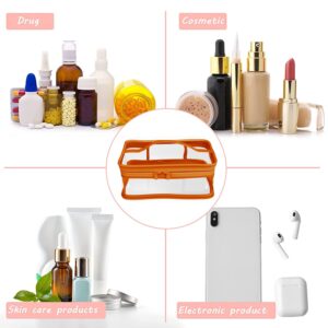 Transparent Makeup Bag Zipper Waterproof Handbag Portable Travel Storage Pouch 2 Pcs (Orange, Yellow)