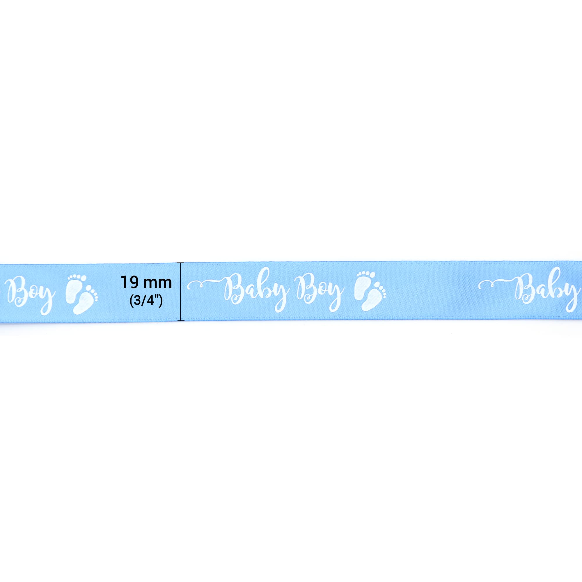 Baby Boy Blue Satin Ribbon for Decoration, Width 19 mm, Ideal for Newborn, Baby Shower, Birthday (Baby Boy) …