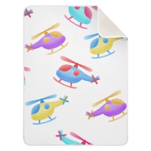 mchiver watercolor cute helicopter baby blankets for girls boys receiving blankets girl toddler blanket swaddle blankets baby receiving blankets for crib infant unisex girl newborn