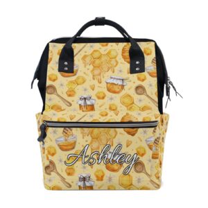 mchiver honey bee personalized diaper bag backpack custom name mommy backpack baby changing bags nursing travel nappy bags