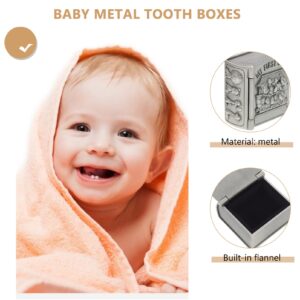 LIFKOME 2pcs First Curl and First Tooth Keepsake Box for Kids Silver Tooth Holder Tooth Collection Organizer Keepsake My First Curl and Tooth Box Set Metal Kids Keepsake Origanizer Child Memory