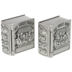 lifkome 2pcs first curl and first tooth keepsake box for kids silver tooth holder tooth collection organizer keepsake my first curl and tooth box set metal kids keepsake origanizer child memory