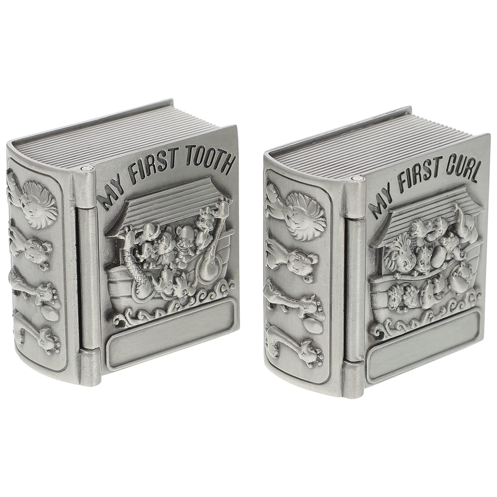 LIFKOME 2pcs First Curl and First Tooth Keepsake Box for Kids Silver Tooth Holder Tooth Collection Organizer Keepsake My First Curl and Tooth Box Set Metal Kids Keepsake Origanizer Child Memory