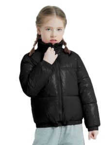 amebelle toddler baby girl boy unisex warm stand collar lightweight zip up down jacket coats(1672-black-6/7y)