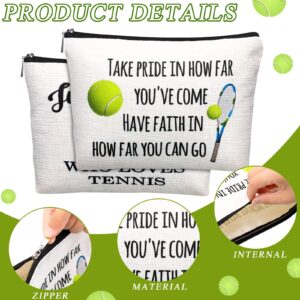 Geosar 4 Pieces Tennis Gifts Makeup Bag Inspirational Christmas Gift for Tennis Player Tennis Bags for Women Tennis Lover Zipper Cosmetic Bags Travel Cosmetic Pouch for Birthday Graduation