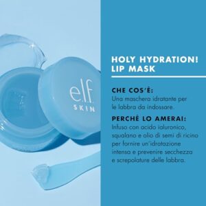 e.l.f. SKIN Holy Hydration! Lip Mask, Hydrating Lip Mask For A Softer & Smoother Pout, Infused With Hyaluronic Acid, Non-Sticky, Vegan & Cruelty-Free (pack of 1)