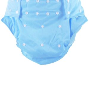 CutiePlusU Adult Cloth Diaper Washable Adult Pocket Nappy Cover Adjustable Reusable Breathable Leak Free - Blue