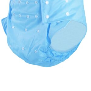 CutiePlusU Adult Cloth Diaper Washable Adult Pocket Nappy Cover Adjustable Reusable Breathable Leak Free - Blue