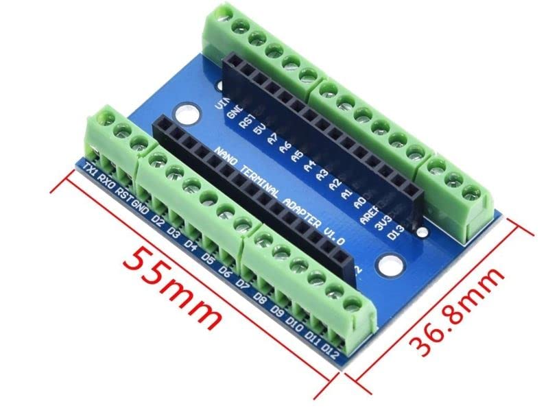 RedTagCanada Nano V3.0 3.0 Controller Terminal Adapter Expansion Board Nano IO Shield Simple Extension Plate for Arduino AVR ATMEGA328P (1, Expansion Board Nano)