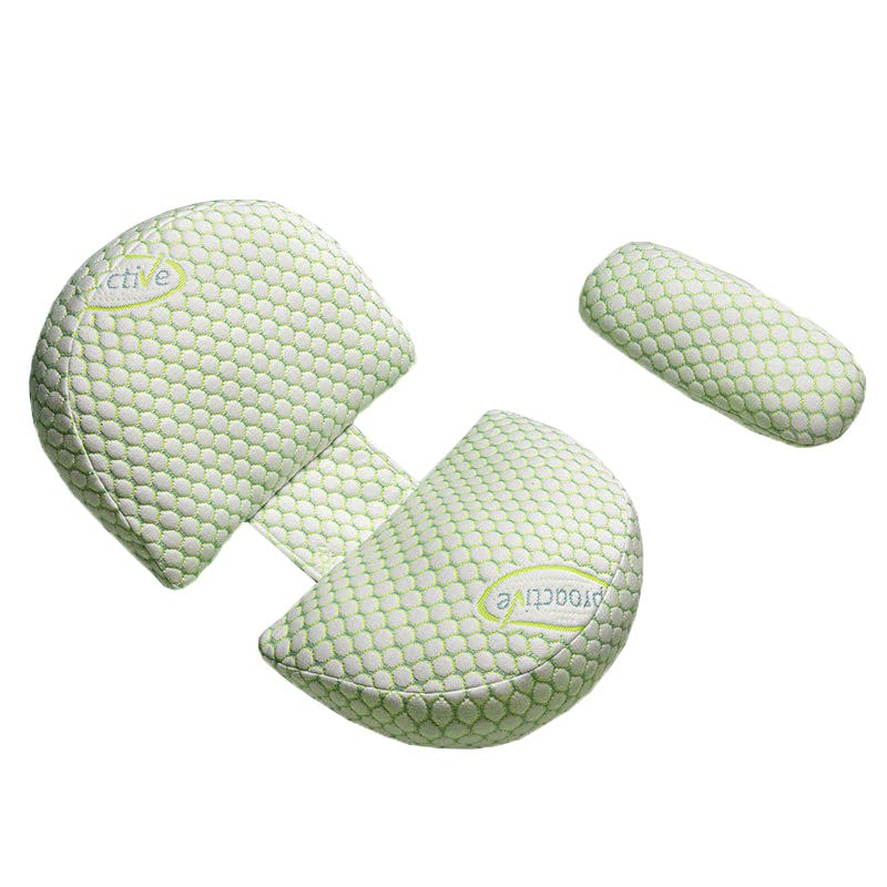 Lacomfy Pregnancy Pillow for Side Sleeper Double Wedge Maternity Pillow with Belly, Waist & Back Support,Additional Stick Pillow Detachable Pillowcase, Machine Washable, Green