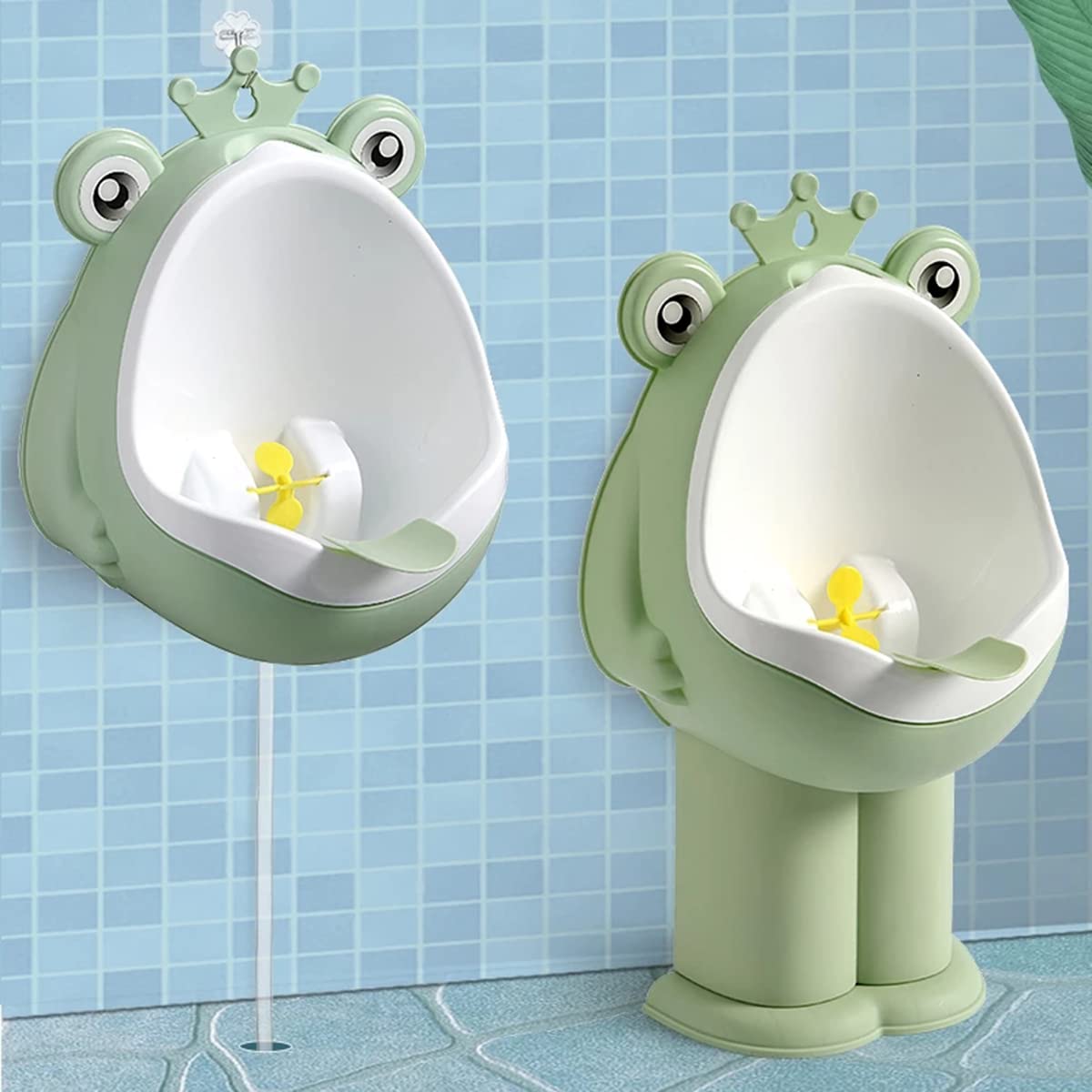 Frog Pee Training,Potty Training Urinal for Toddler,Children's Standing Wall Mounted Urinals for Boys,Bathroom Funny Kids Pee Trainer,Green