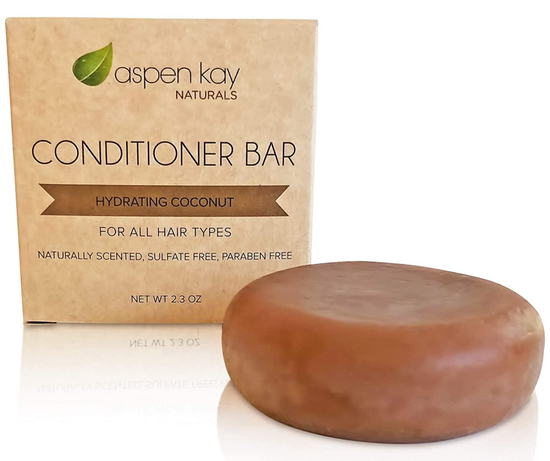 Solid Shampoo and Conditioner bar set, Organic Ingredients, All Hair Types, Sulfate-Free, Cruelty-Free & Vegan. One 3 ounce and one 2.3 ounce bars (Hydrating Coconut)