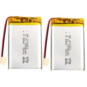 freedoh 3.7v 1500mah polymer lithium battery 803450 rechargeable lithium polymer ion battery spare battery pack (2pcs)