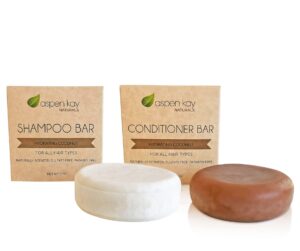 solid shampoo and conditioner bar set, organic ingredients, all hair types, sulfate-free, cruelty-free & vegan. one 3 ounce and one 2.3 ounce bars (hydrating coconut)