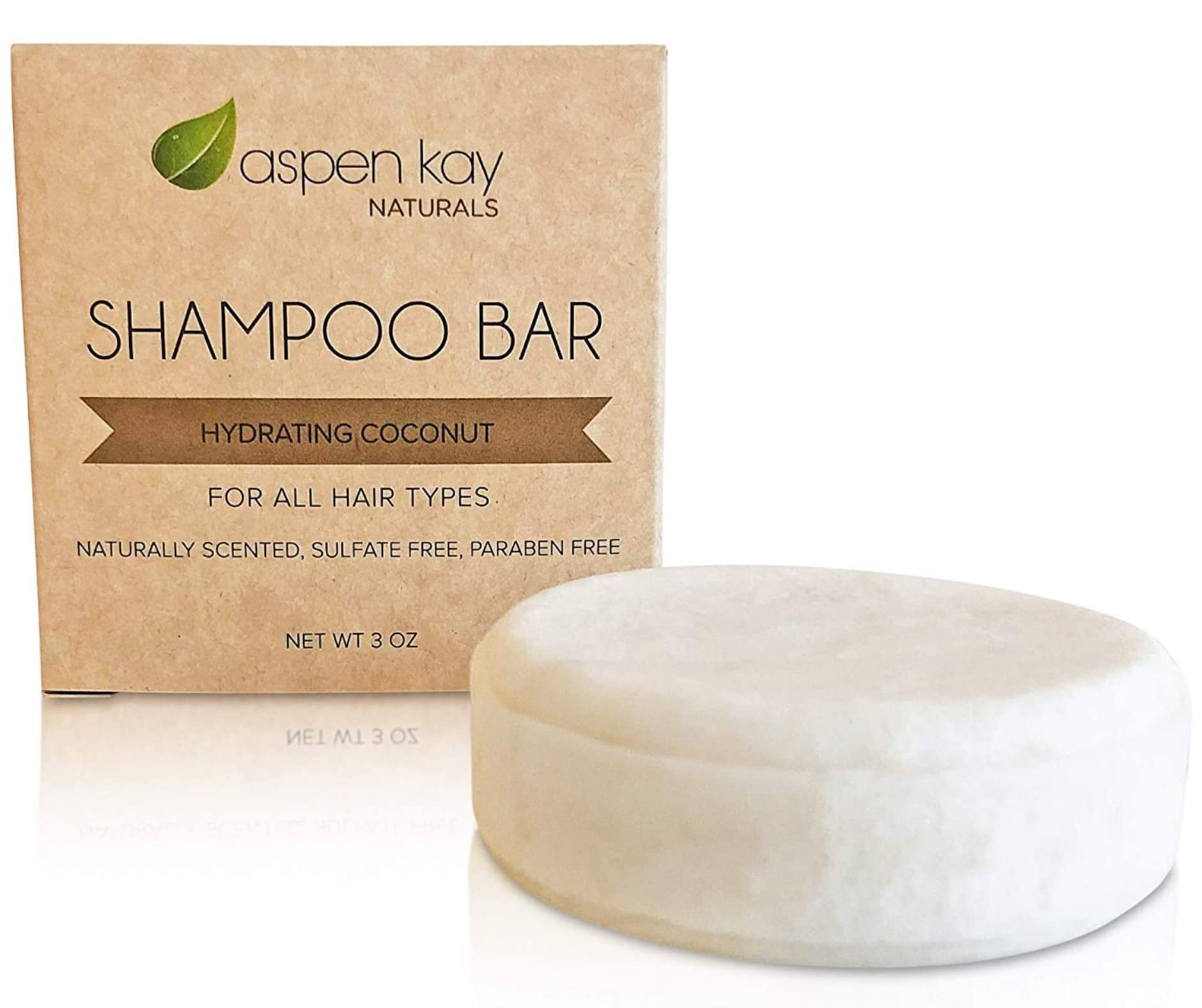 Solid Shampoo and Conditioner bar set, Organic Ingredients, All Hair Types, Sulfate-Free, Cruelty-Free & Vegan. One 3 ounce and one 2.3 ounce bars (Hydrating Coconut)