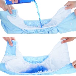 CutiePlusU Adult Cloth Diaper Washable Adult Pocket Nappy Cover Adjustable Reusable Breathable Leak Free - Blue