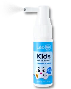 lab52 kids oral spray, toddler toothpaste helper for cavity repair and fresh breath, children anticavity with fluoride free for newborn to preschoolers, xylitol vanilla flavor