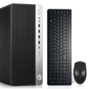 hp tower computer elitedesk 800 g3 tower desktop pc i5-6500 up to 3.60ghz 16gb ddr4 ram 512gb nvme ssd m.2 hdmi wifi bt dvd windows 10 pro wireless keyboard & mouse + tjj mouse pad (renewed)