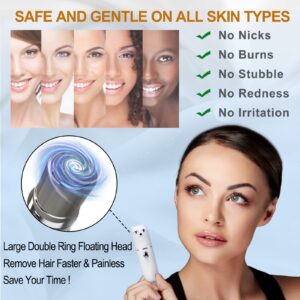 ProHT Facial Hair Removal for Women Rechargeable, Painless Fast Hair Remover, Womens Face Shaver for Upper Lip, Chin, with 1 More Replacement Head,15 Hours Working Time (D-0002)